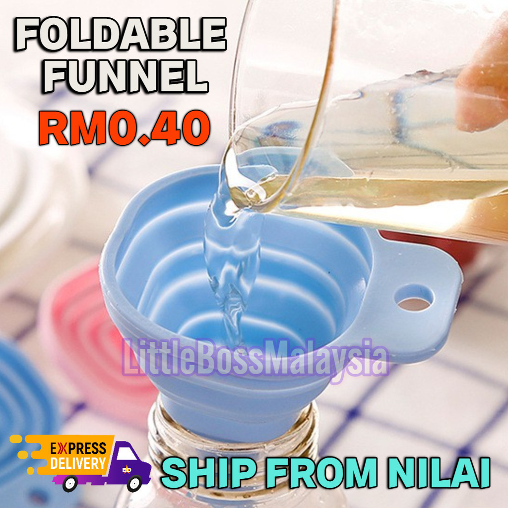 🔥𝑹𝑬𝑨𝑫𝒀 𝑺𝑻𝑶𝑪𝑲🔥FOLDABLE Silicone Folding Funnel Rubber Hopper Oil Liquid ...