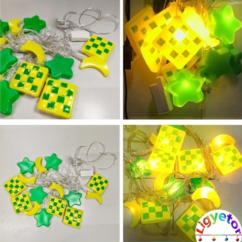 Ligyetor Lampu Raya Ketupat LED Ramadan Light Eid Star Moon Fairy ...