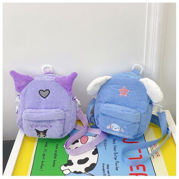 (B795) 17cm Kuromi Melody Cinnamoroll Sling Bag Corduroy Beg Baldu ...