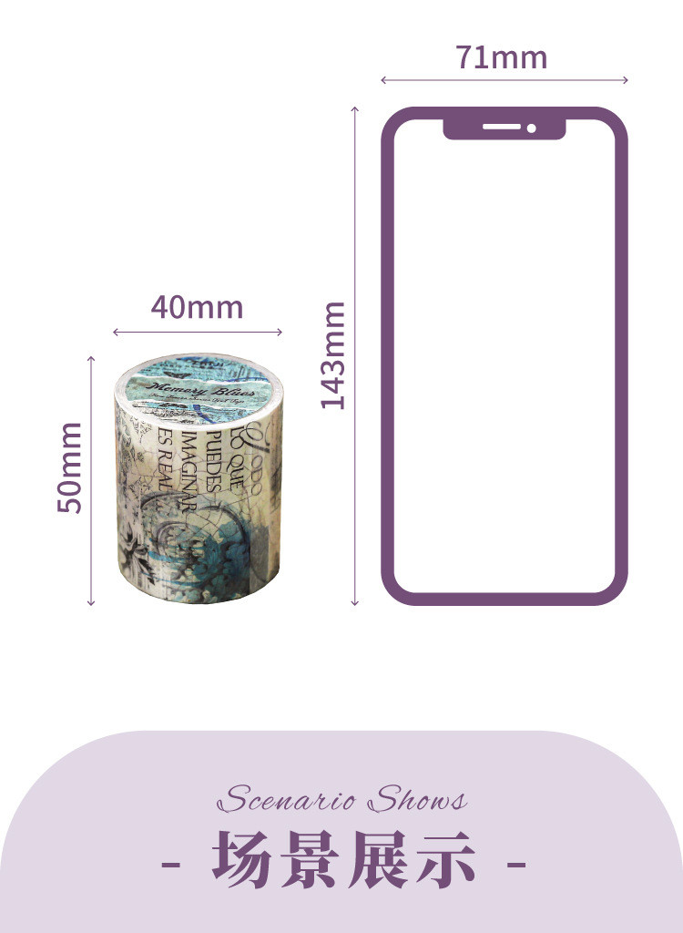 ENWEI 50mm*2m 1 Roll [Mingno Old Letter Series] Vintage Handmade Tent ...