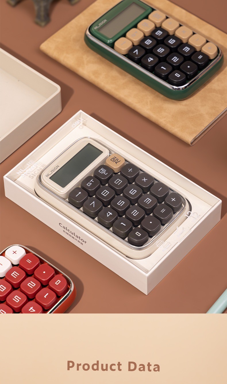 Deli Nusign Vintage Calculator with Blue Switch Mechanical Keys Large ...