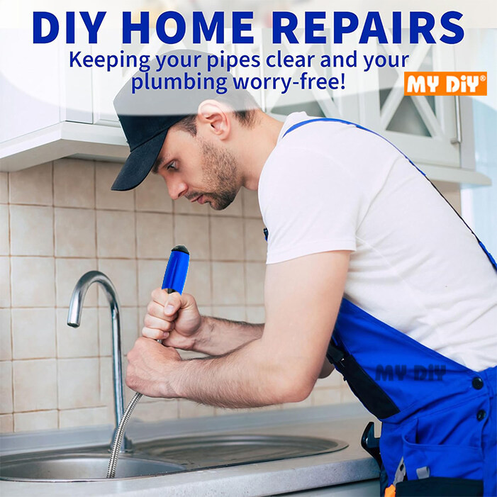 Clog Free Spring Spiral Pipe Cleaning Rod Sink Drain Cleaning Clog ...