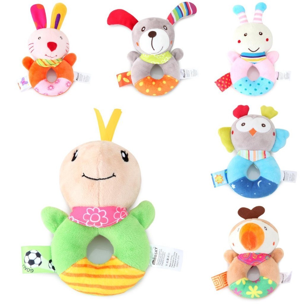 Bbsky Baby Plush Hand Shake Bell Toy For Crawling Hand-eye Coordination ...