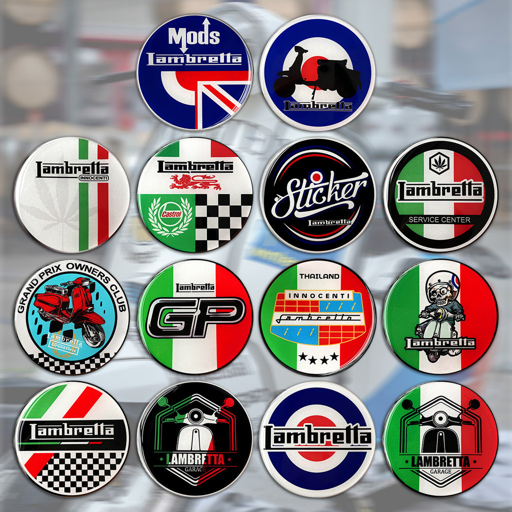 3D Reflective Lambretta Motorcycle Sticker Motorbike Body Adhesive ...