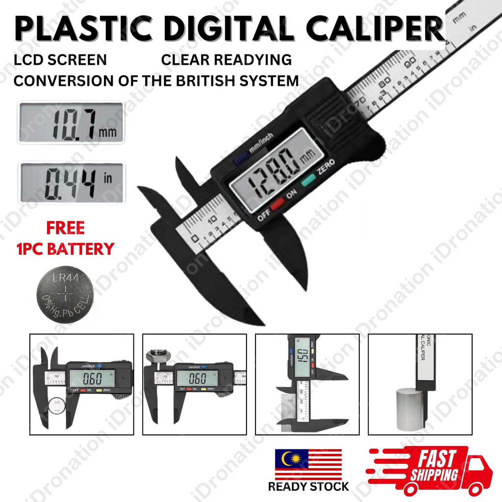 Caliper LCD Digital 150mm 6 inch Vernier Caliper Electronic Carbon ...