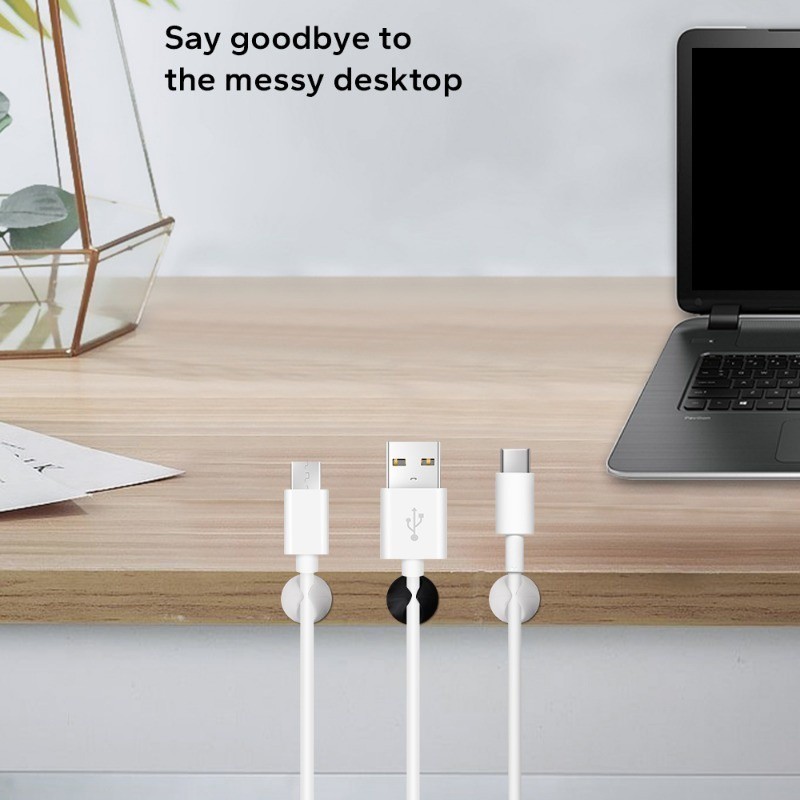 Magnetic Data Cable Clips - Adjustable Stable Cord Holder - Under Desk ...