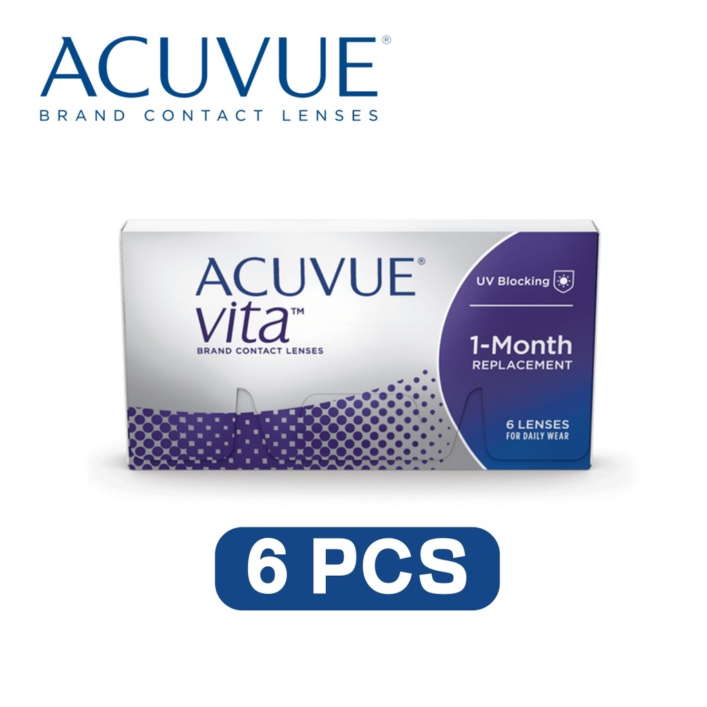 (6 PCS) Acuvue Vita Silicone Hydrogel Monthly Disposable Lens Clear ...