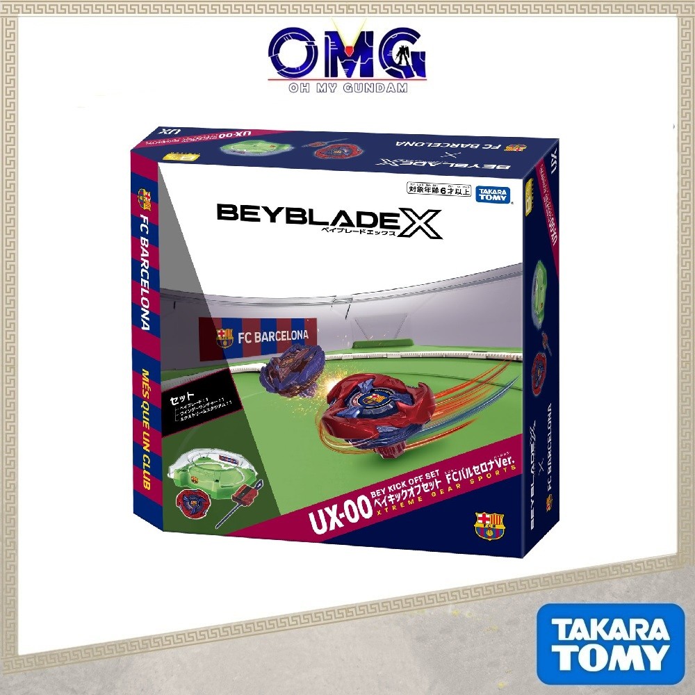 Takara Tomy Beyblade X BXG-19 UX-00 Bey Kick Off Set (FC Barcelona Ver.) 952329 with battle ...