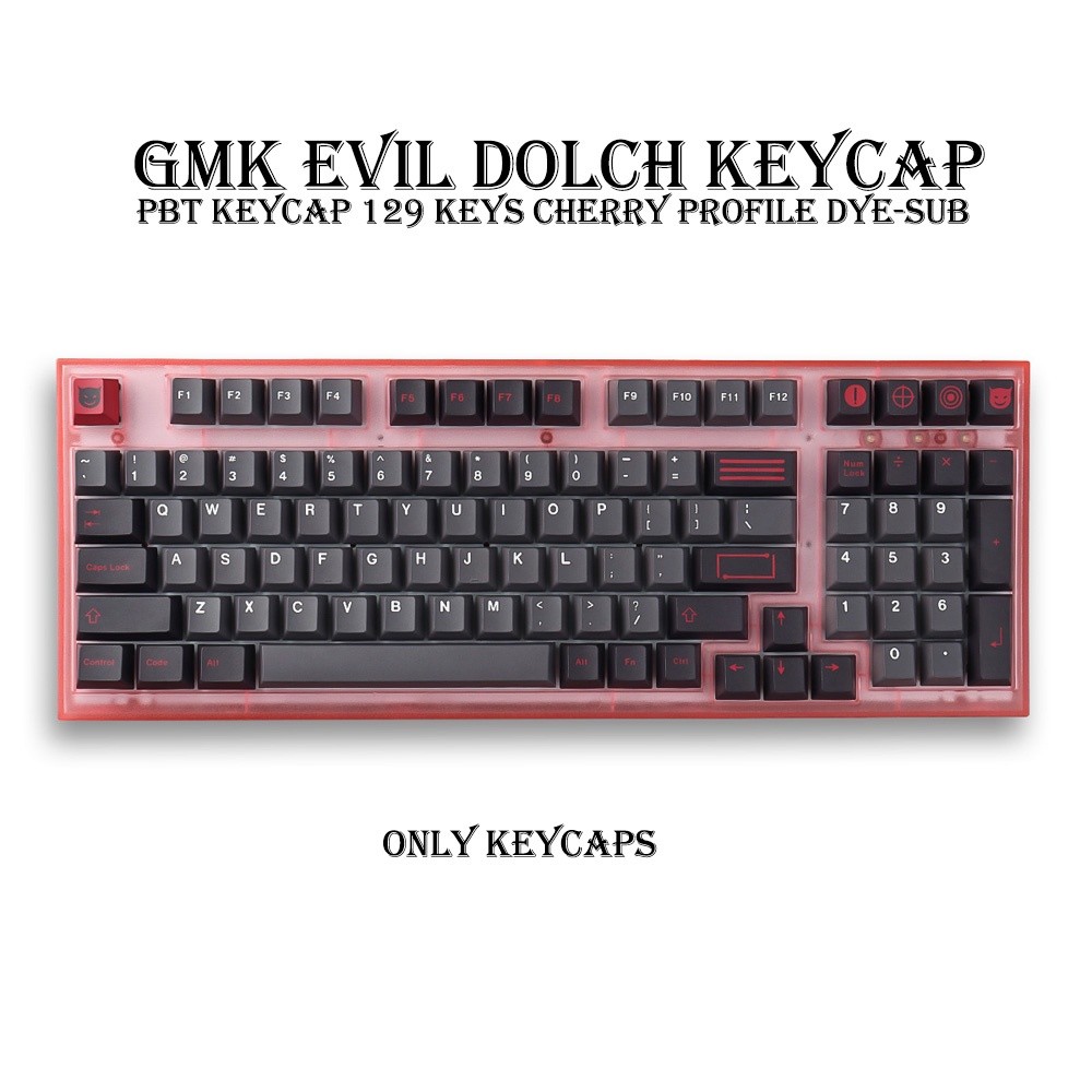 in stock GMK EVIL DOLCH PBT Keycap 129 Keys Cherry Profile DYE-SUB ...