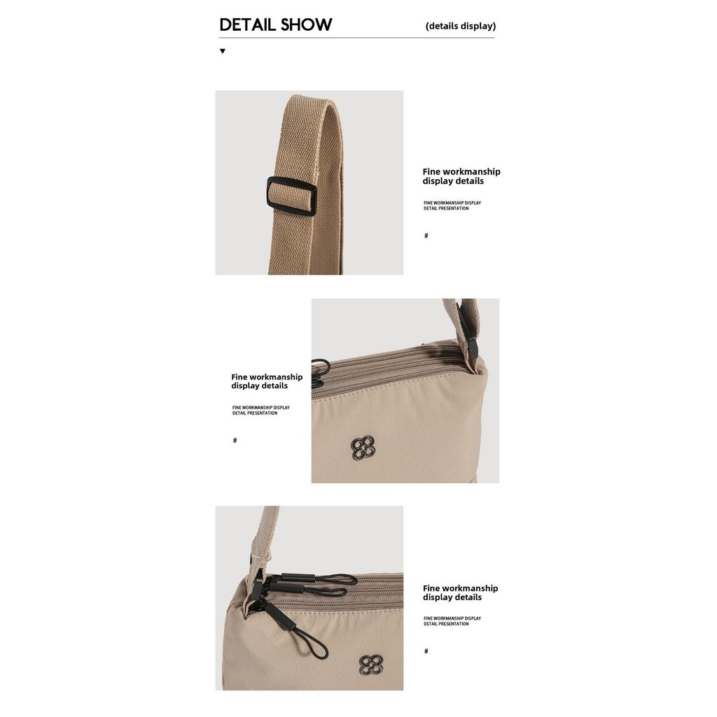 LABER LEE Simple Crossbody Bag 3 Layers Nylon Sling Bag Large-capacity ...