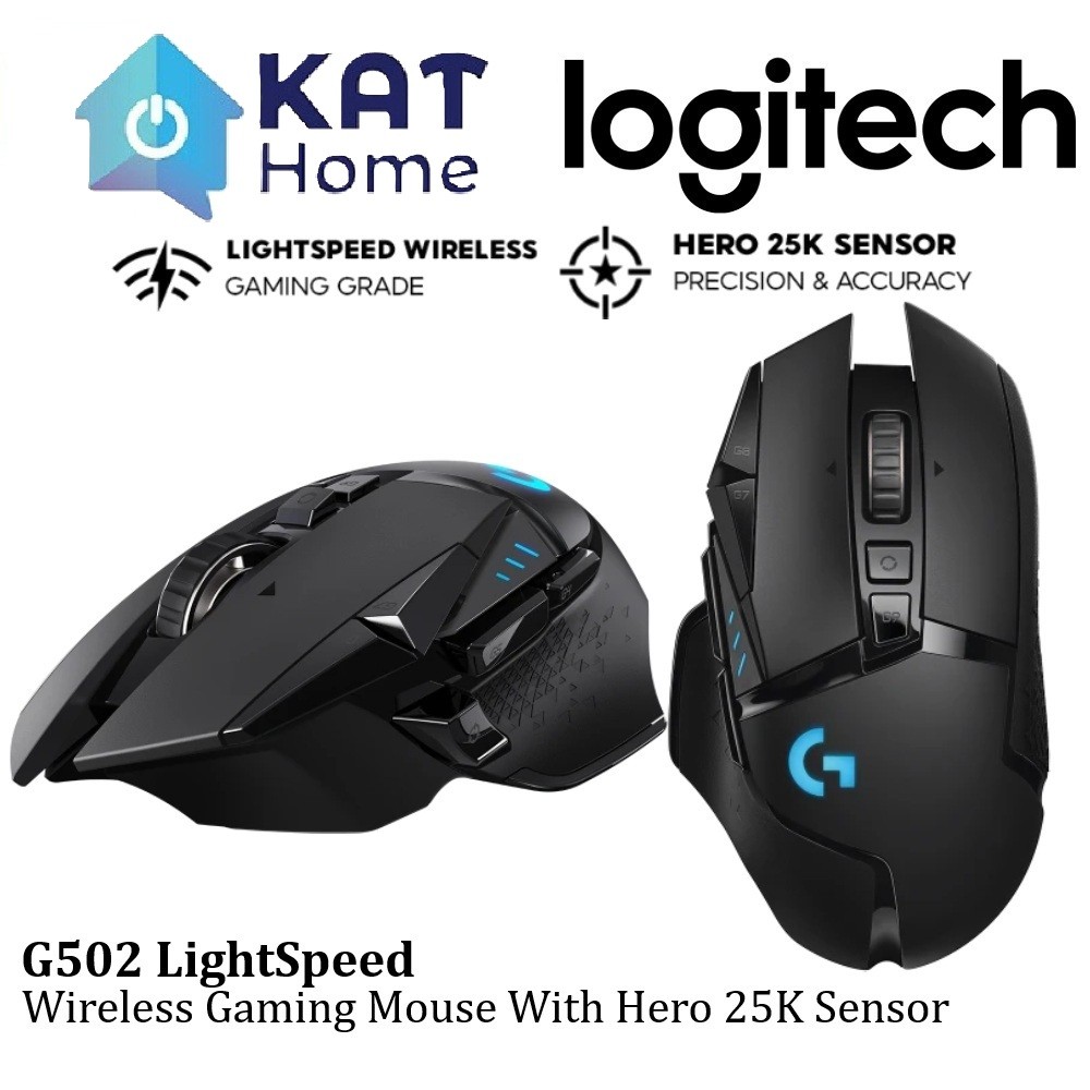 LOGITECH G502 LIGHTSPEED WIRELESS GAMING MOUSE WITH HERO 25K SENSOR / 11 PROGRAMMABLE BUTTONS ...