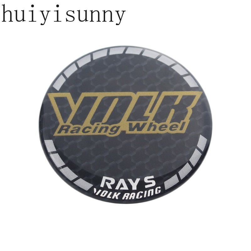 HYS 4PCS/LOT Car Racing 50MM Wheel Cover Cap Sticker RAYS VOLK VR Logo ...