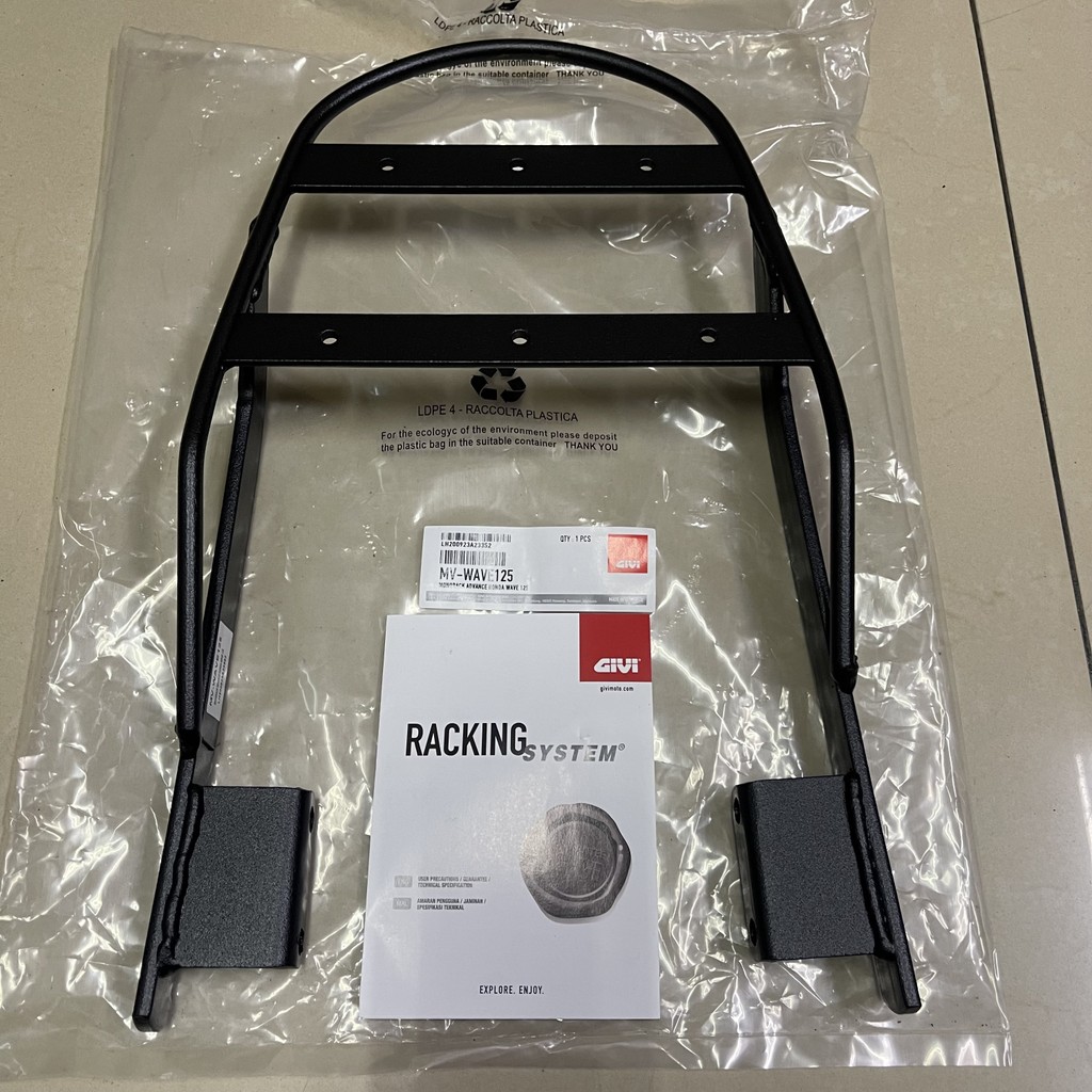 HONDA WAVE125 WAVE 125 WAVE-125 MONORACK 100% ORIGINAL GIVI GV ADVANCE MV MONORACK RACK GIVI BOX ...