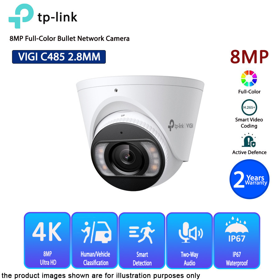 TP-LINK VIGI C485 2.8MM 8MP Full-Color Turret Network Camera | Shopee Malaysia