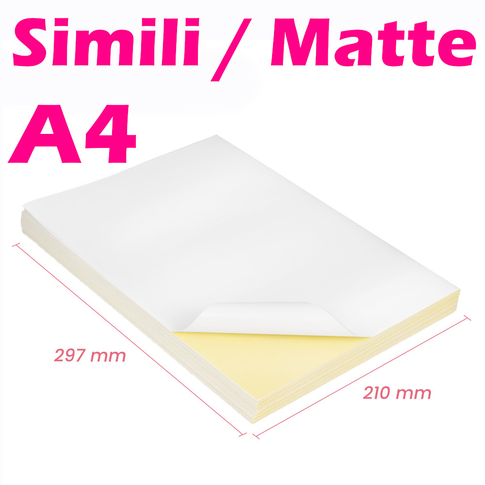 A4 Simili Matte Sticker Paper Mirrorkote Mirror Coat Self-Adhesive ...