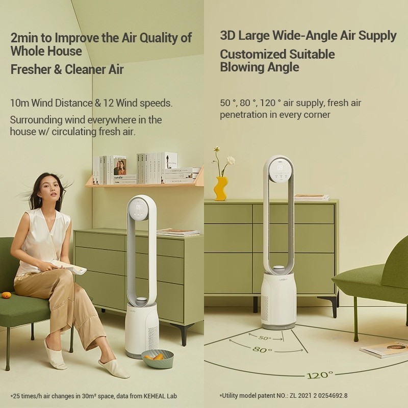 KEHEAL A4 Air Purifier Bladeless Fan 2in1 Air Circualtion Fan Kipas ...
