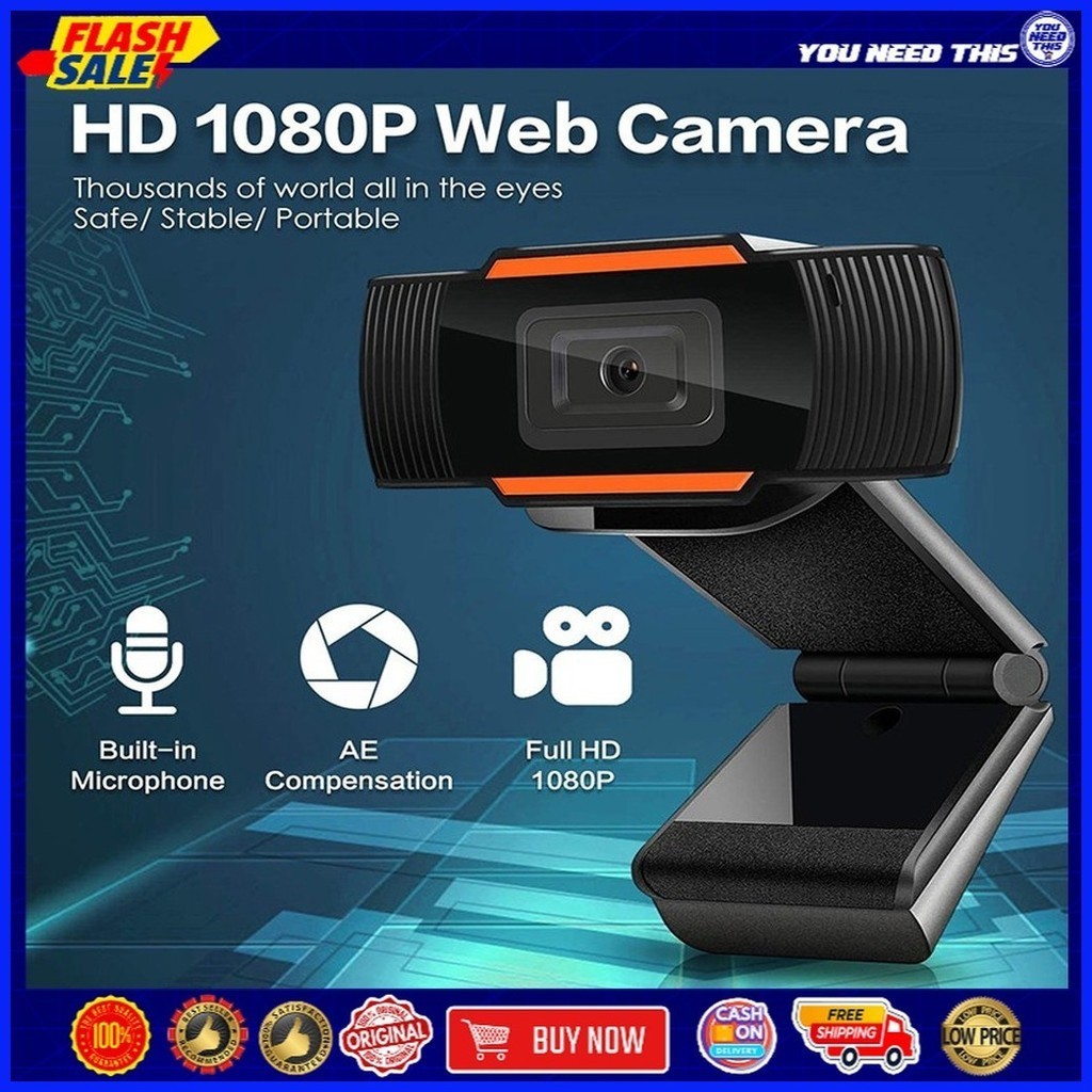 Webcam 1080p/720p Full Hd For Pc & Laptop Wide Angle Auto Focus 2mp ...