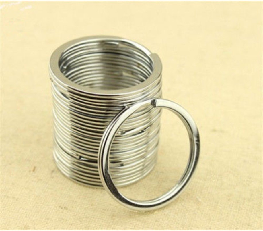 100/50/10Pcs Silver Plated Metal Blank Keyring Keychain Split Ring ...