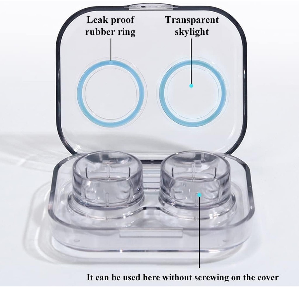 4 IN 1 Contact Lens Case Mini Clear Storage With Tweezers Stick ...