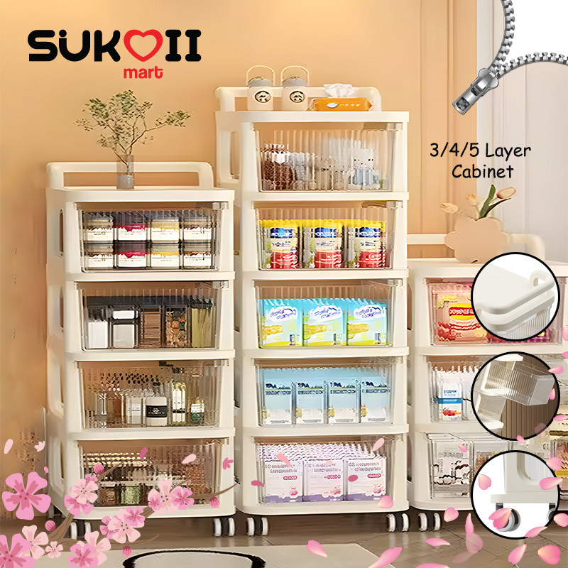 SKOI 3/4/5 Layer Multifunction Storage Trolley Rack Kitchen Rack ...