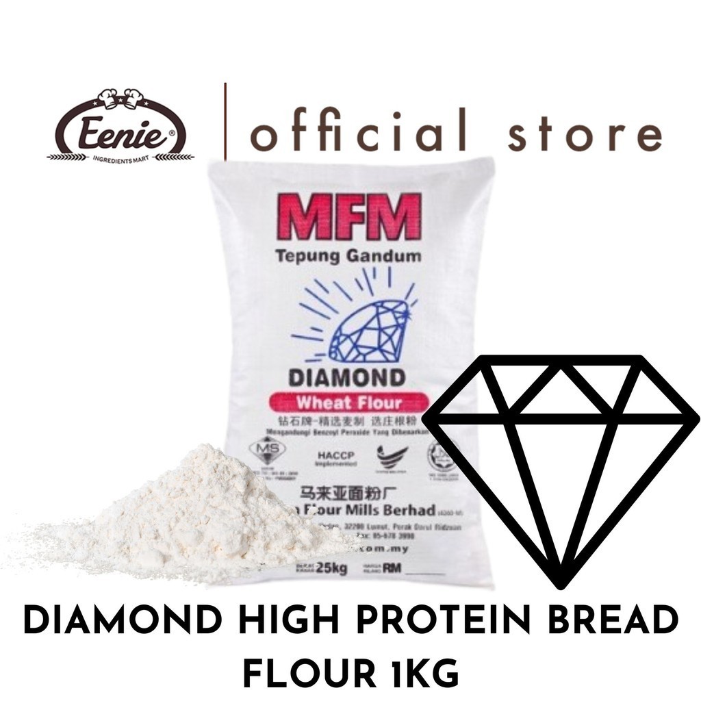 Diamond High Protein Flour 1KG | Tepung Roti | High Gluten Flour ...