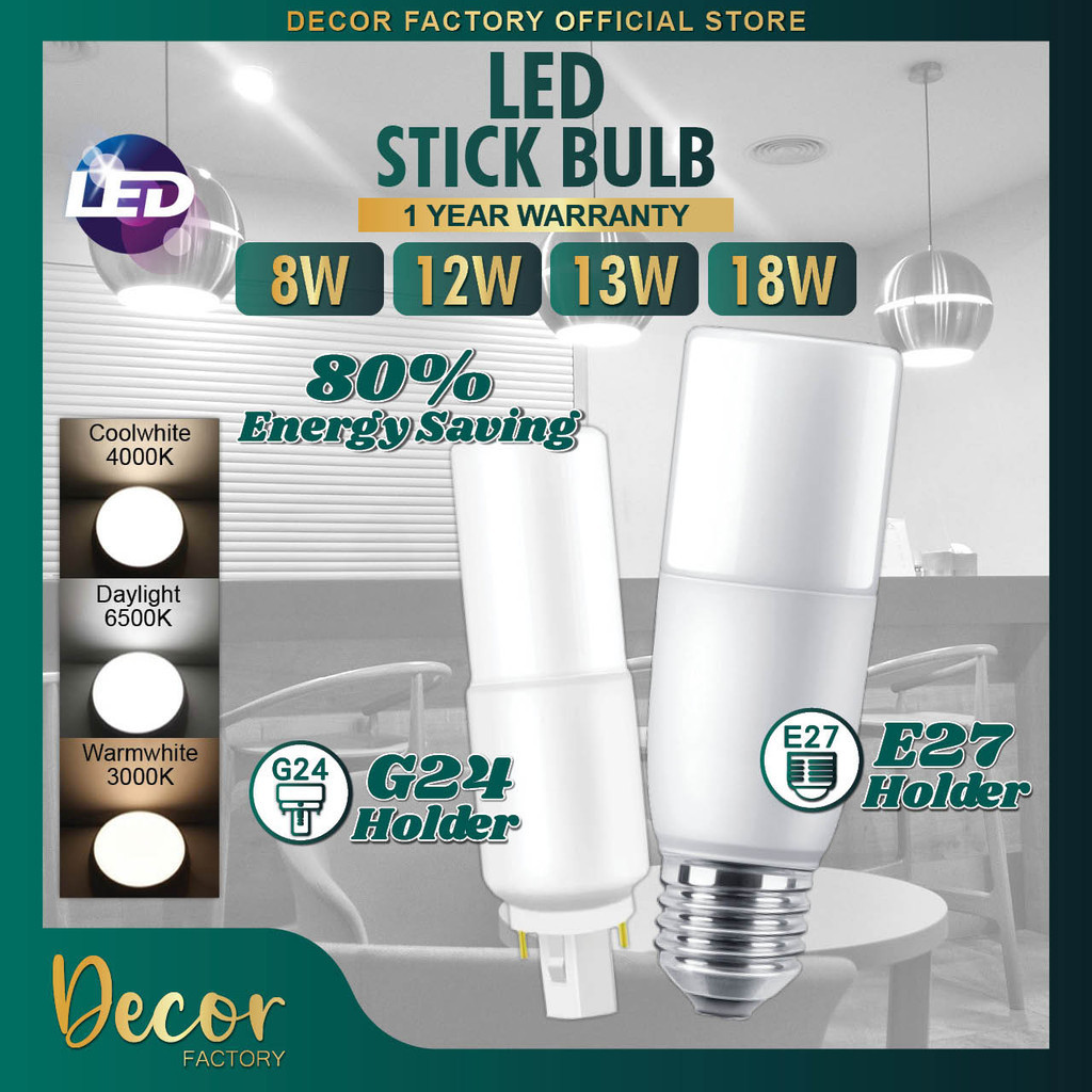 LED Bulb E27 PLC G24 NonSirim 8W 12W 13W 18W Daylight Coolwhite ...