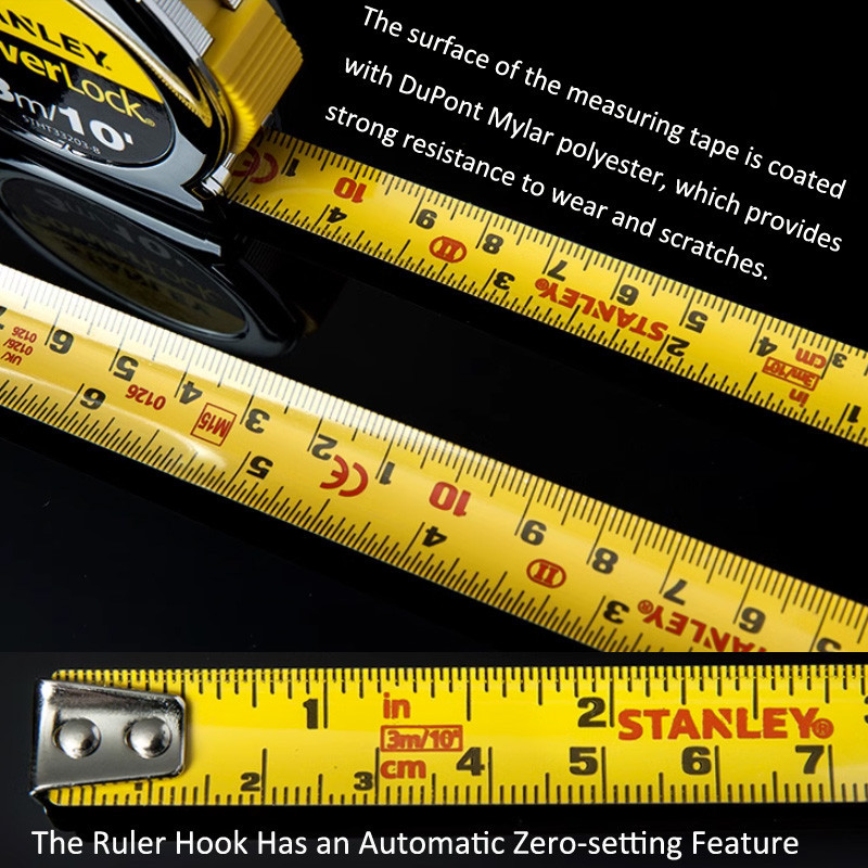 Stanley Tape Measuring Steel Metric 3m 5m 8m Inch 10/16/26" Tape ...