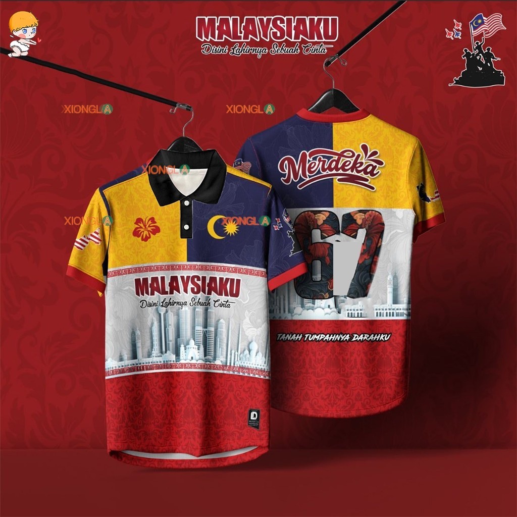 2024 Latest Design baju Merdeka Malaysia Jersey #02(Free printing of ...