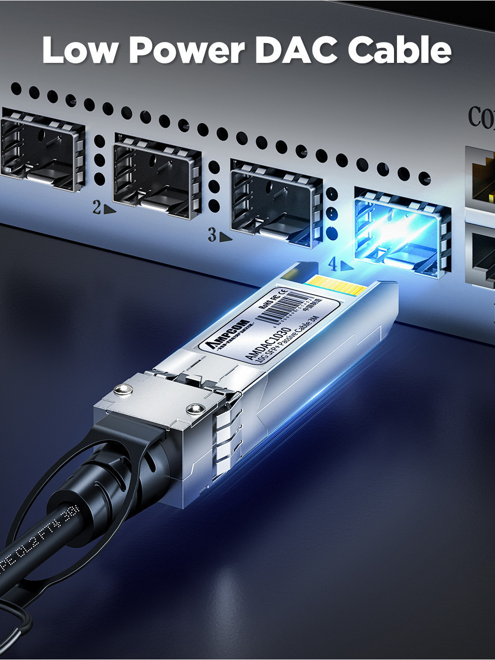 AMPCOM DAC Direct Attach Cable Copper, Passive 10G SFP+ DAC Twinax ...