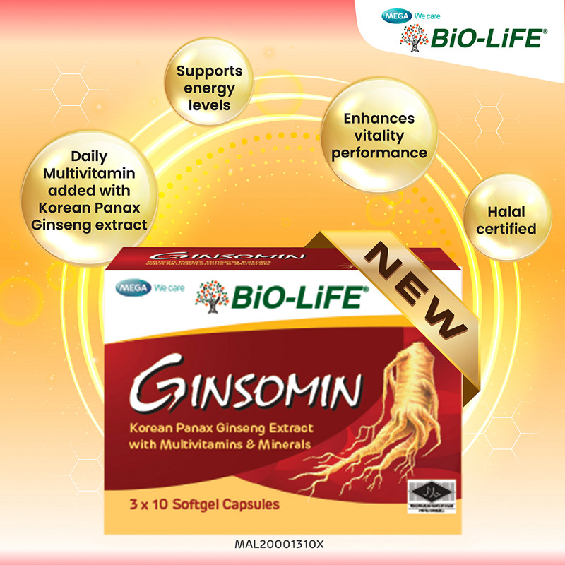 BiO-LiFE Ginsomin Korean Panax Ginseng Extract With Multivitamins ...