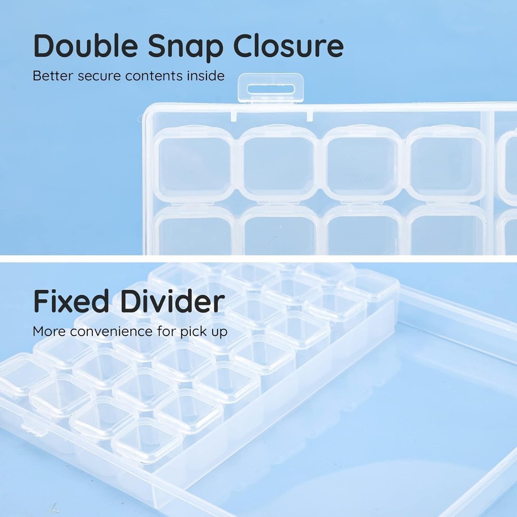 56 Grid Transparent Storage Box Jewellery Bead Pill Craft Screw ...