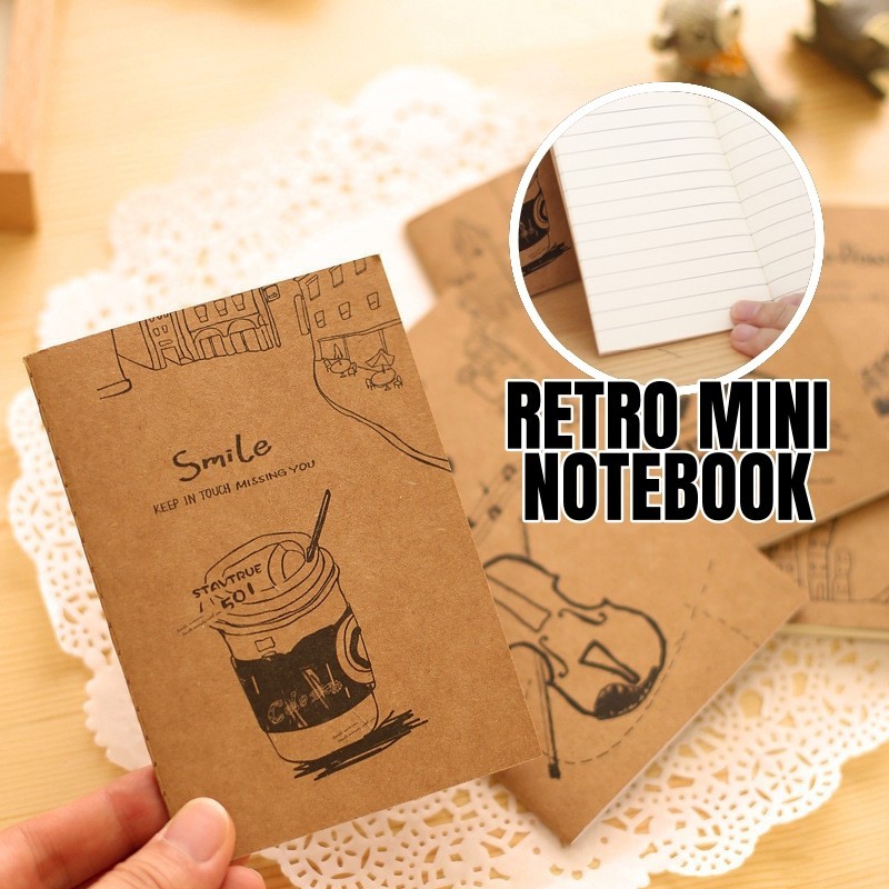 (1 pcs) Mini Retro Notebook Classic Small Notepad Portable Stationery ...