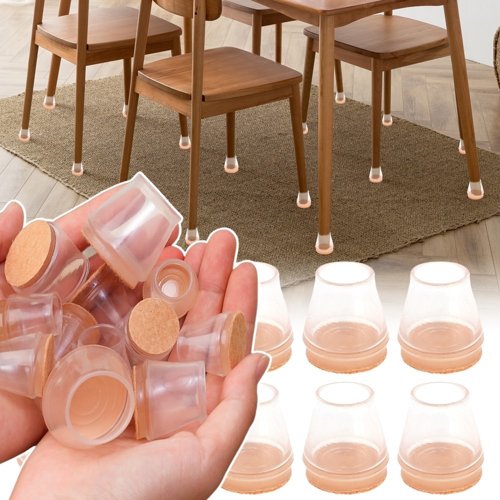 4Pcs Chair Leg Foot Protector - Table Leg Foot Anti-Slip Cover - Silent ...