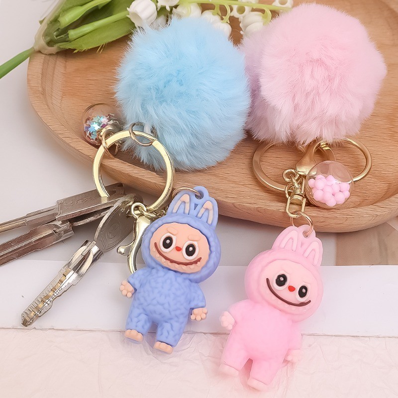 [ Featured ] Labubu Plush Doll Keychain - Cartoon Small Sheep Doll ...