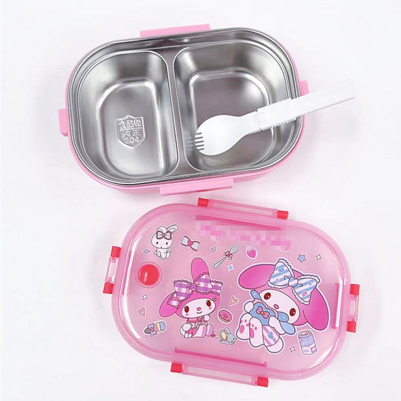【Free Spoon】Cute 1000ml Kuromi Cinnamoroll 304 Stainless Steel Lunch ...