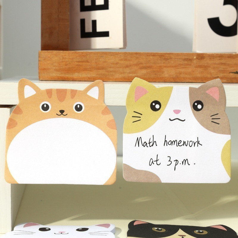 [ Featured ] Cartoon Cat Notes - Cute, Tearable, Self Adhesive ...