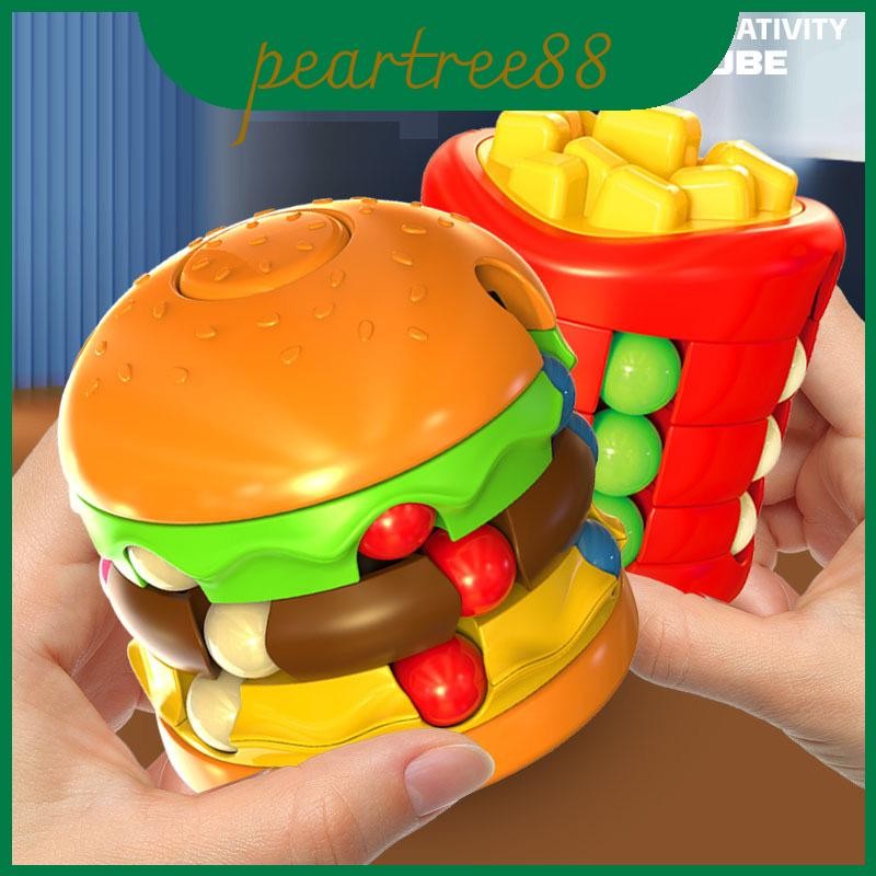 And Fun Colorful Burger Cube Fidget Spinner Toy For Kids With Relief ...