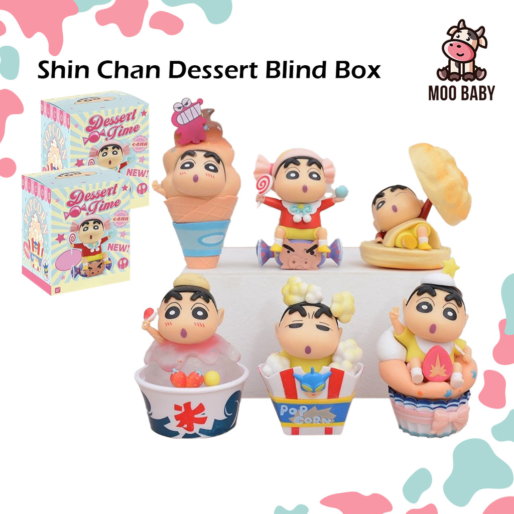 🐮Moo Baby Barang Shin Chan Dessert Sinchan Blind Box Anime Figure ...