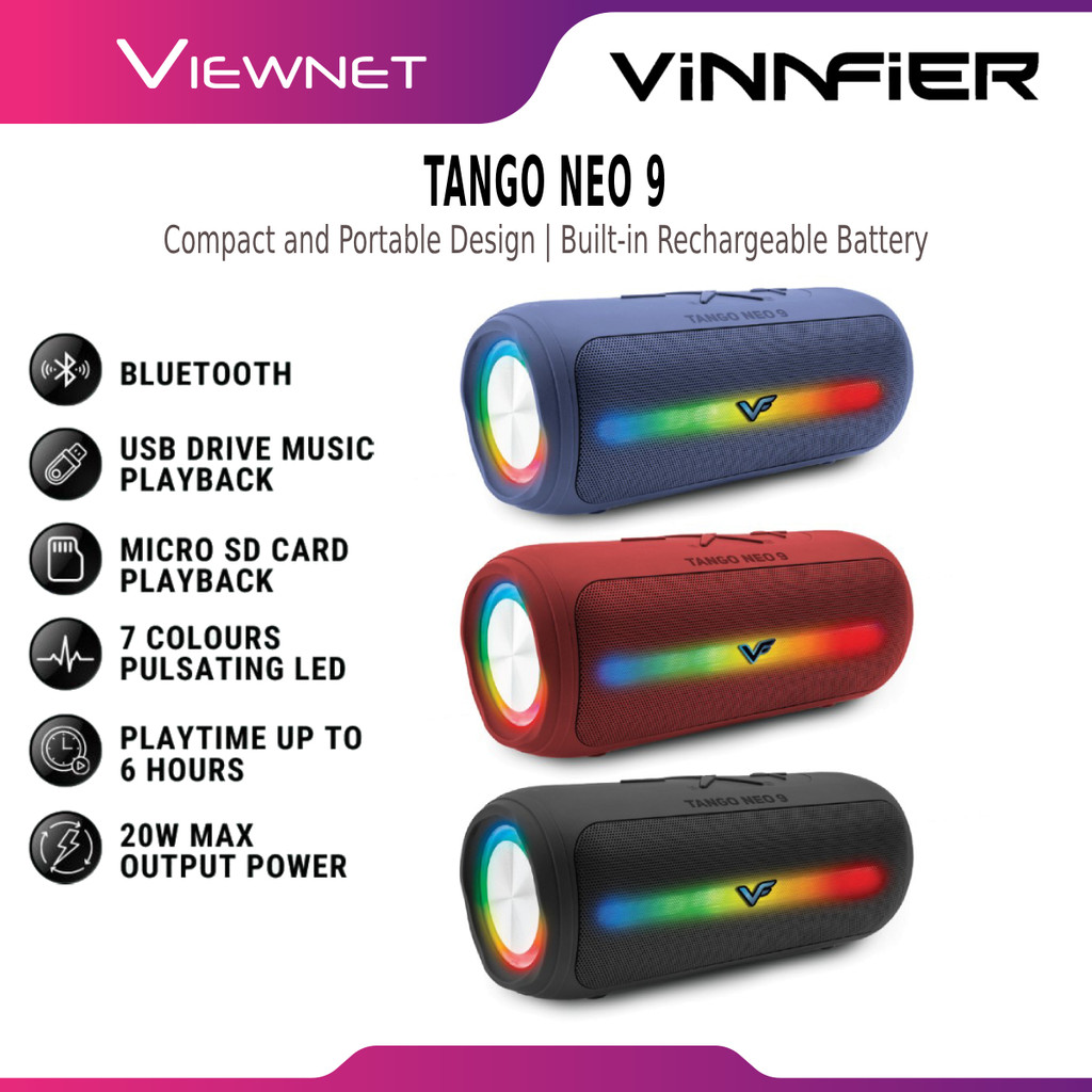VINNFIER TANGO NEO 9 WIRELESS PORTABLE BLUETOOTH SPEAKER 20W | SUPPORT ...