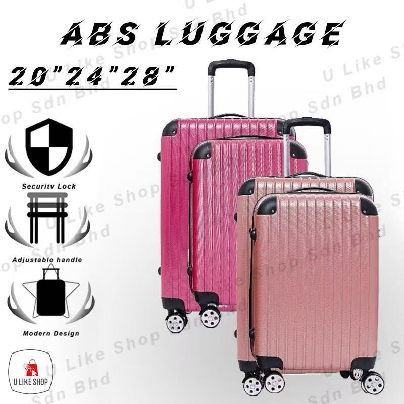 TRAVEL LUGGAGE BAG ABS 3in1 set 20inch+24inch+28inch BEG BAGASI H PLAIN ...