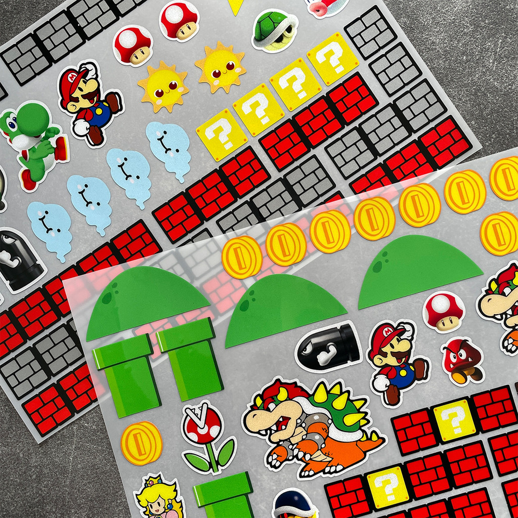 Cartoon Super Mario Waterproof Sticker for Helmet Car Scooter bike Body ...