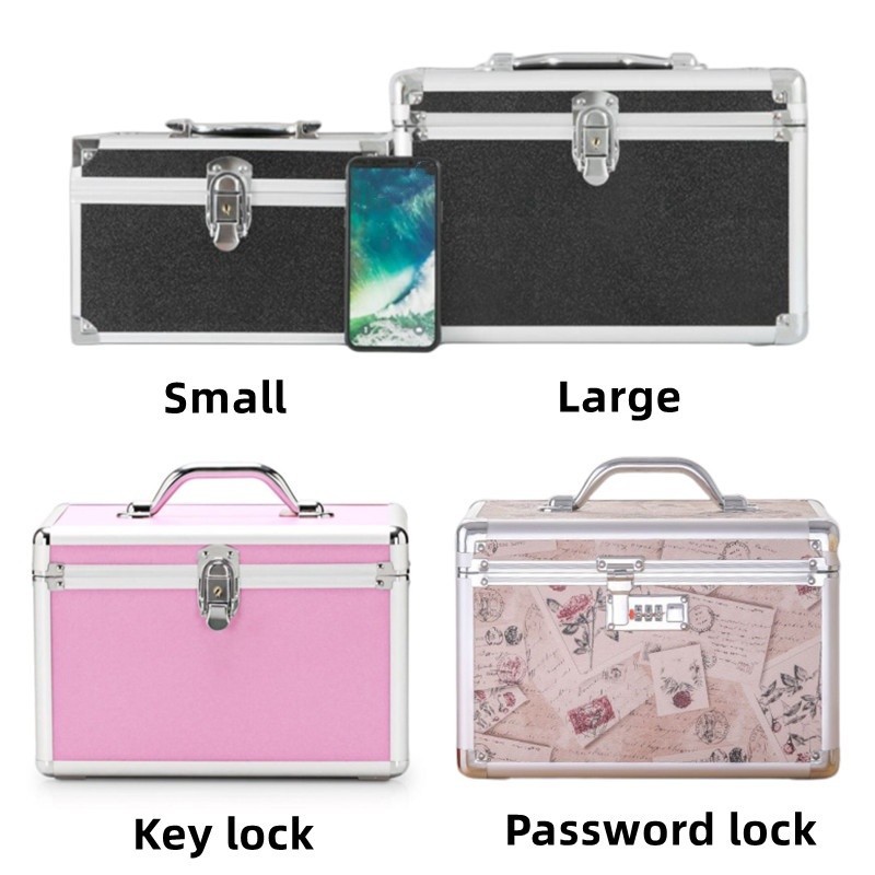 Cosmetic Storage Box Aluminum Alloy Suitcase Toolbox Makeup Case ...