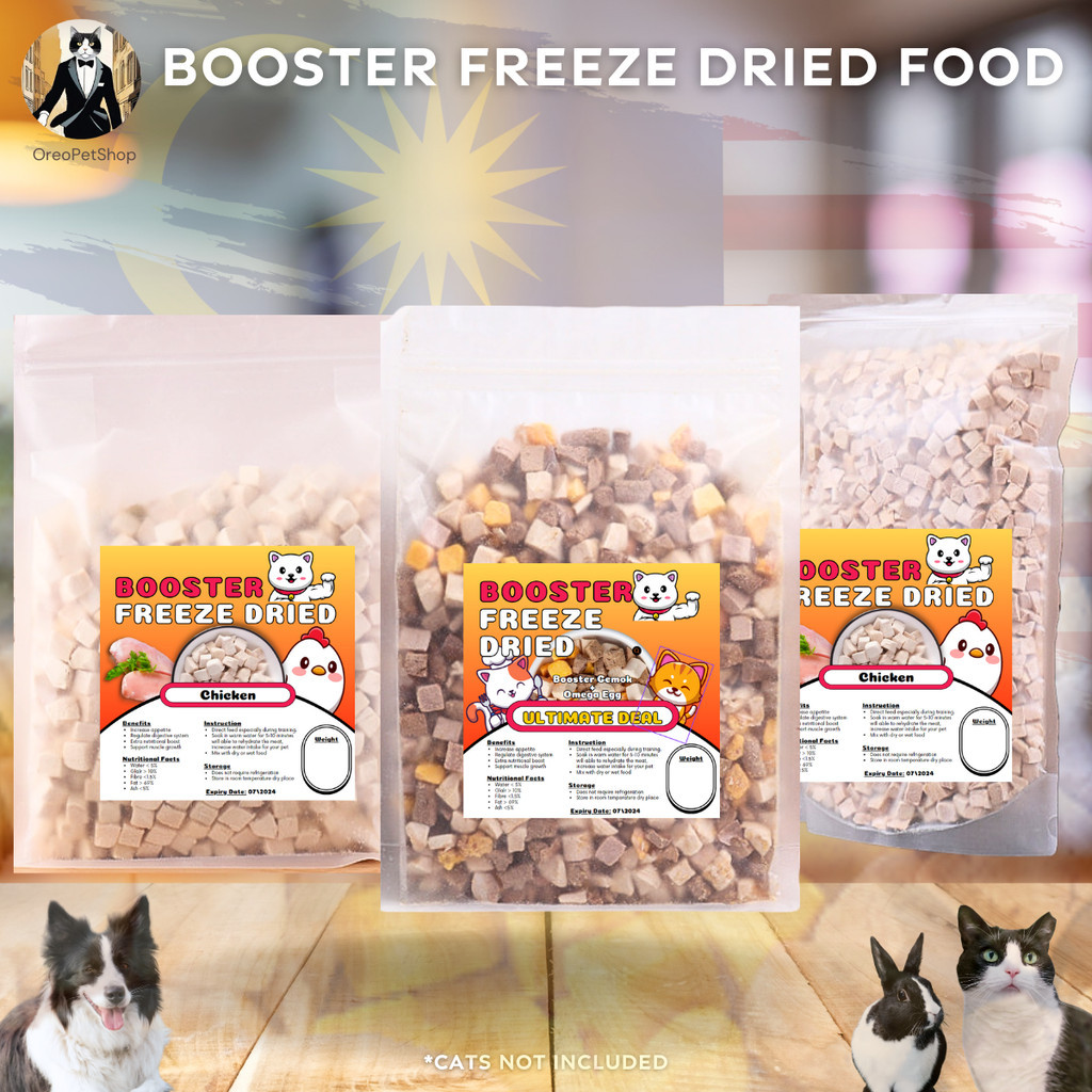Premium Pet Cat Dog Booster Freeze Dried Food Cube Protein Snack Treat ...