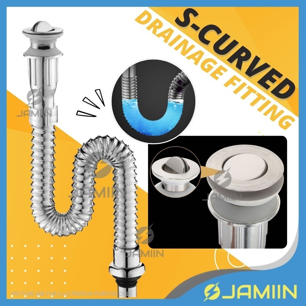Anti Odor Proof Downpipe S Curved Sink Drainage Fitting Flexible Drain ...