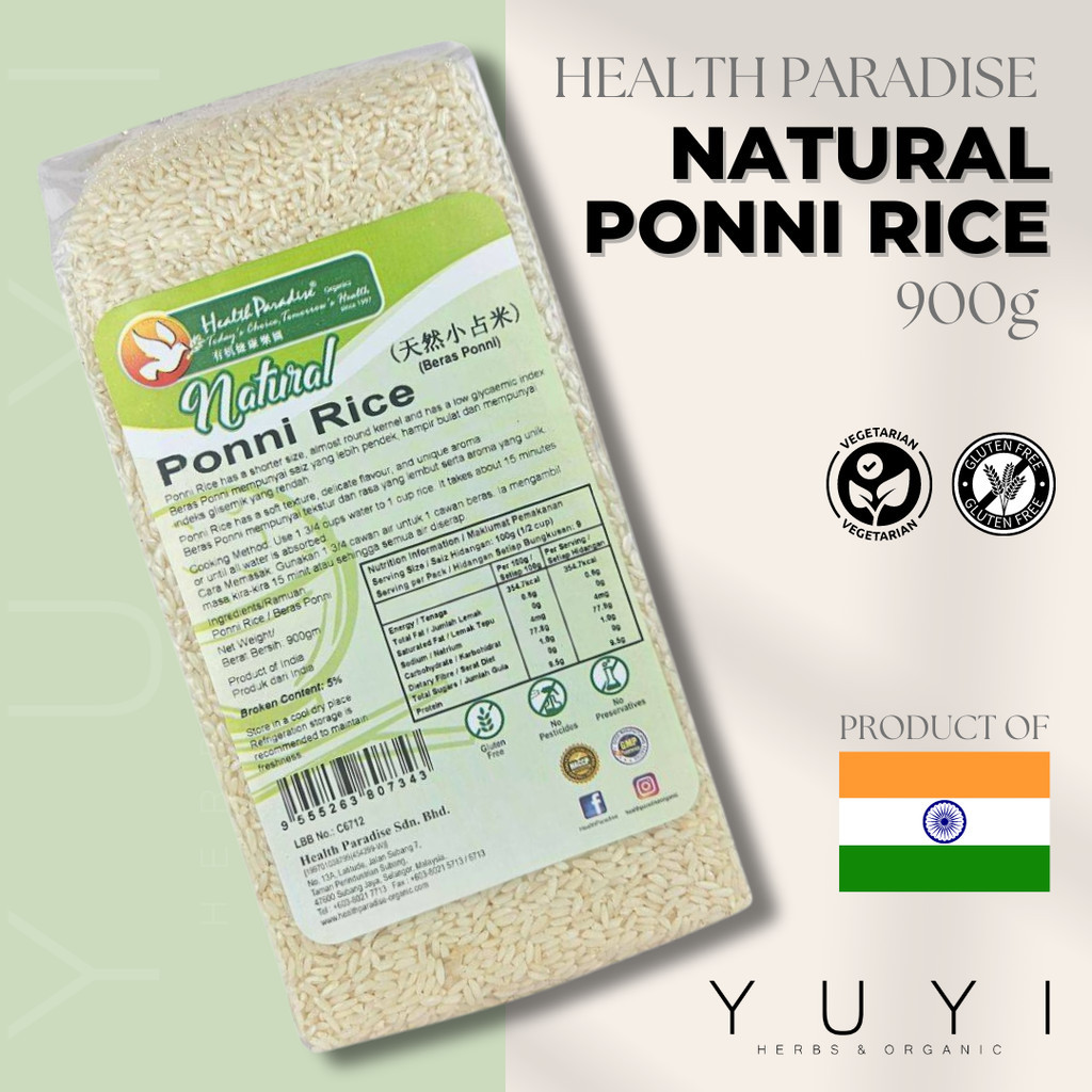 【Health Paradise】Natural Ponni Rice - 900g | Shopee Malaysia