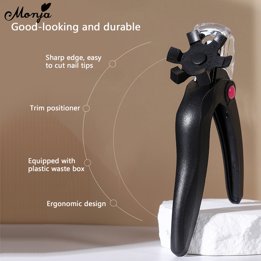 Monja Fake Nail Clippers U-shaped Adjustable black Fake Nail Tip Cutter ...