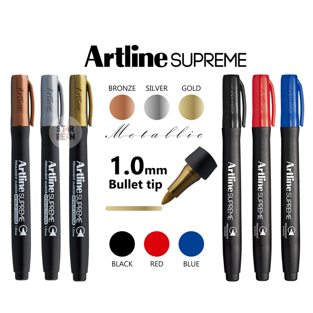 Multi Surface Metallic Permanent Marker 1.0 Gold/Bronze/Silver/Black ...