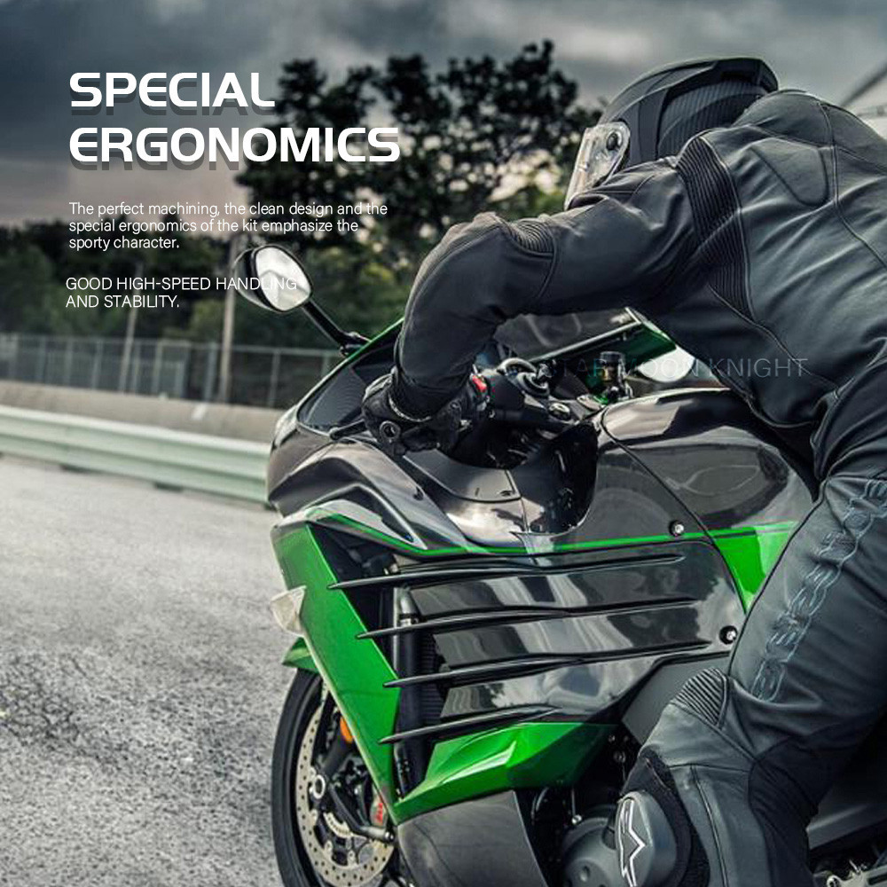 Clip on Ons Fork Riser Handlebar For Kawasaki Ninja 250 300 400 636 ZX ...