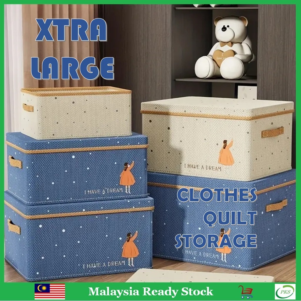 Quilt Clothes Storage Basket Foldable Large Capacity Stack Storage Box ...