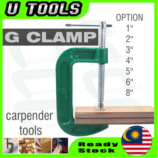 Heavy Duty G-Clamp - 1'' 2'' 3'' 4'' 5'' 6'' and 8'' inch Metal ...